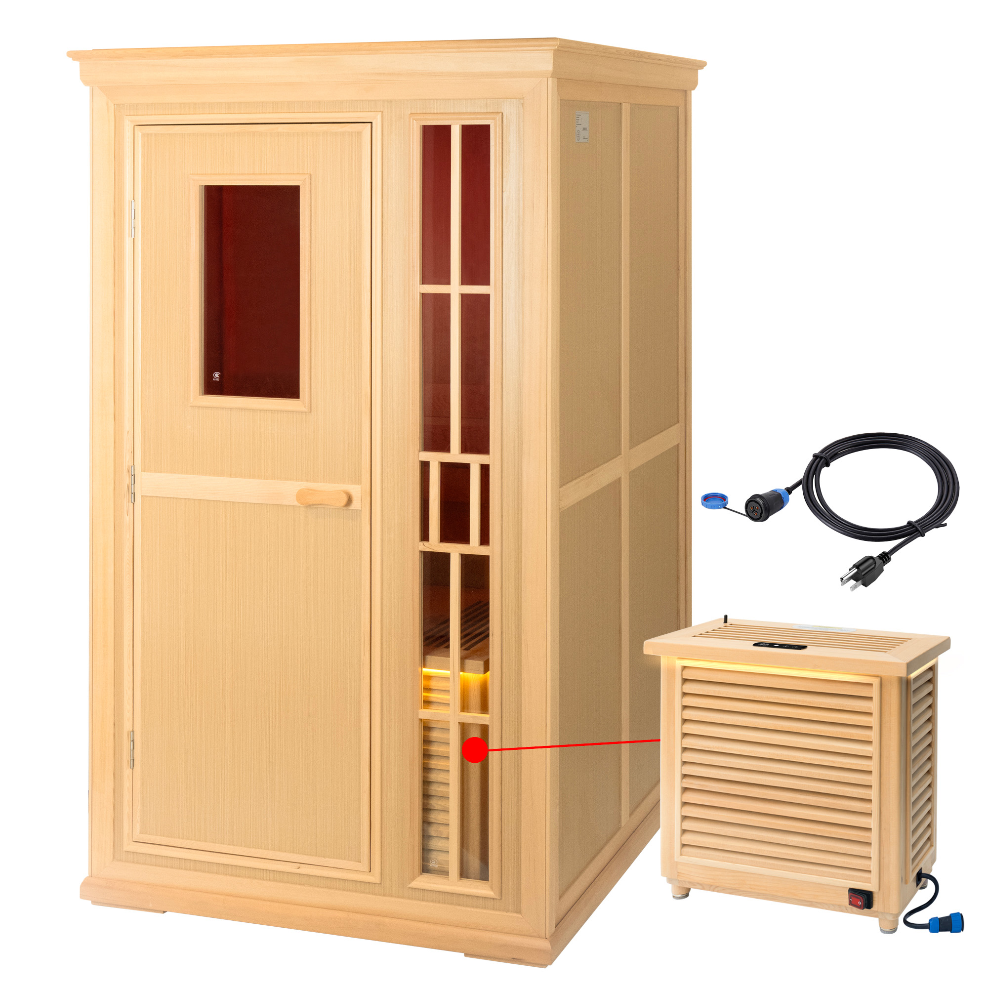 1 Person Dry Sauna for Home, Indoor Hemlock Wooden Sauna, Traditional ...